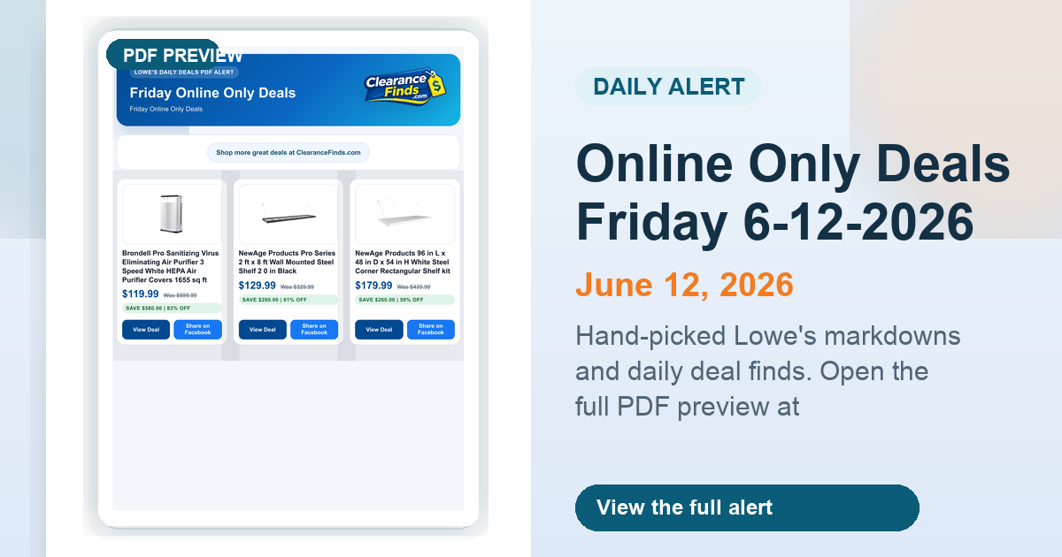 Online Only Deals Friday 6-12-2026 | ClearanceFinds